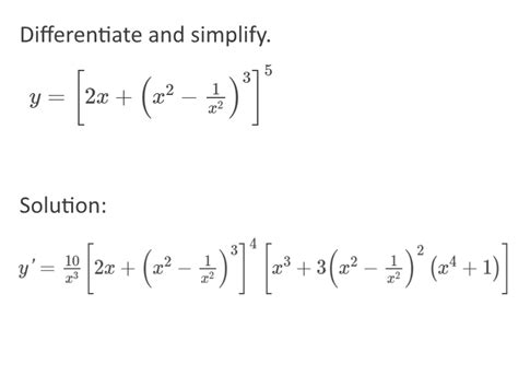 Calculus How To Differentiate And Simplify This Expression To Match