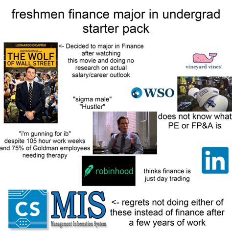 Freshmen Finance Major Starter Pack Rstarterpacks Know Your Meme
