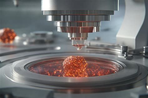 Precision Robotics In Action Processing Glowing Samples In A Futuristic