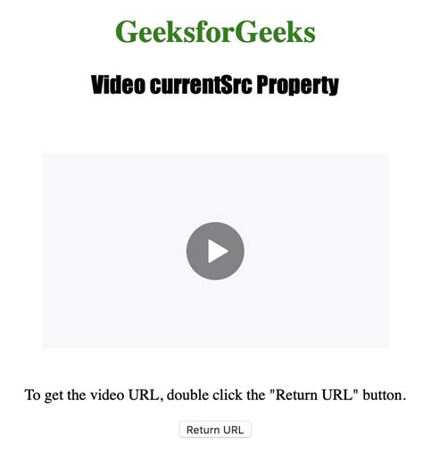 Html Dom Video Currentsrc Property Geeksforgeeks