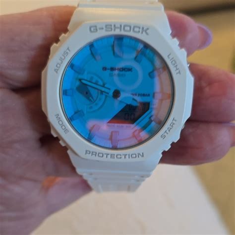 G Shock Wearables Gshock White And Blue Smartwatch With Rugged