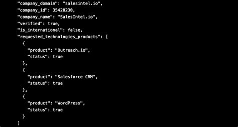Developer API Technographics SalesIntel