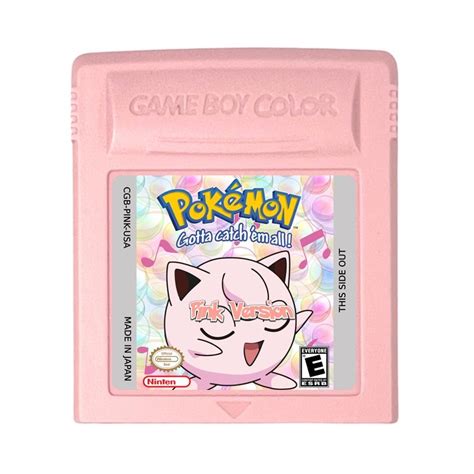 pokemon pink gbc game cartridge 16 bit video game console card high