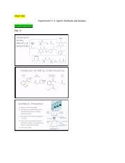 Experiment Aspirin Synthesis And Analysis Notes Docx Chem LD Experiment Aspirin
