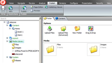 sitecore6 sitecore advanced upload option is missing from admin panel