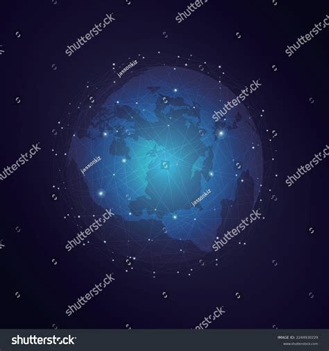 Worldwide Earth Network Connection Vector Design Stock Vector Royalty Free 2244930229