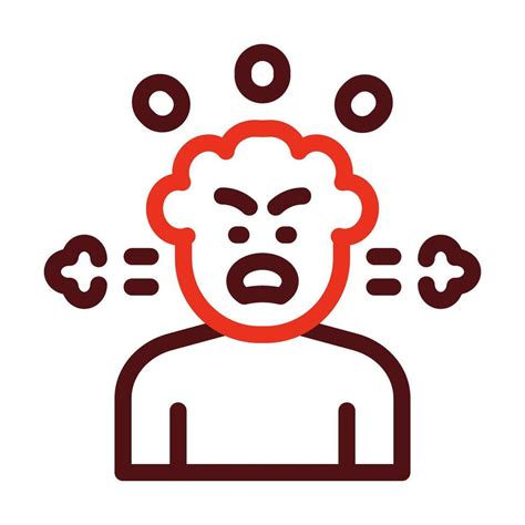Anger Management Vector Thick Line Two Color Icons For Personal And