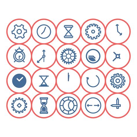 Outlined Clock Icons 12392935 Vector Art At Vecteezy