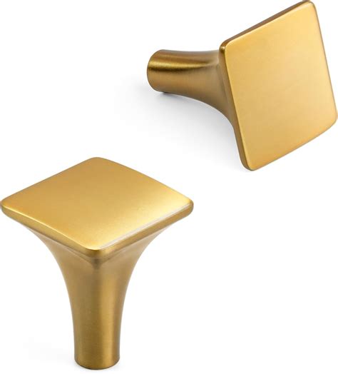 Hestia Hardware Dresser Knobs 10 Pack Square Gold Kitchen Hardware For