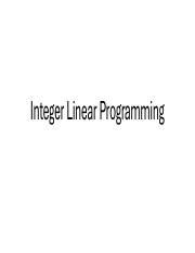 Mastering Integer Linear Programming: Strategies and Formulations | Course Hero