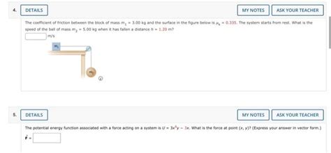Solved The Coefficient Of Friction Between The Block Of Mass