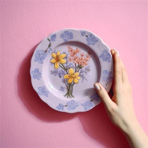 Premium Photo Small Decorative Dish With Flowers