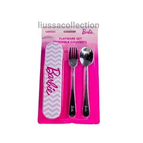 Miniso Cutlery Barbie Collection Flatware Set Fork And Spoon Shopee