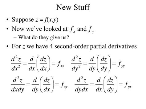 Ppt Section 14 7 Second Order Partial Derivatives Powerpoint