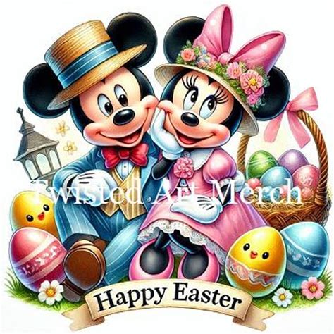 Mickey And Minnie Mouse Easter Clipart Cardmaking And Scrapbooking 