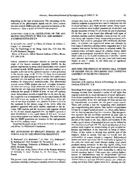 Pdf Auditory Cortical Generators Of The Mismatch Negativity In The