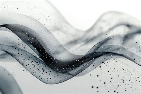 Abstract Particles Flowing And Forming Wavy Pattern On White Background Stock Illustration