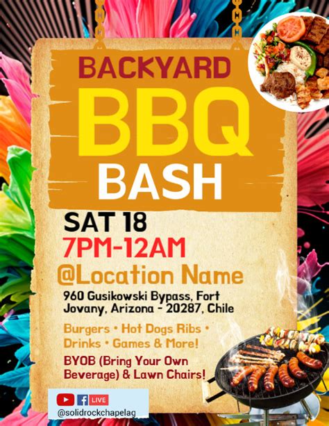 Floral Bbq Bash A5 Template Postermywall