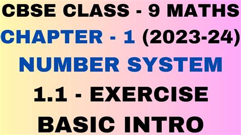 Basic Intro L Exercise1 1 L Chapter 1 Number Systems Exercise 1 1 Lclass 9 Maths L New Ncert