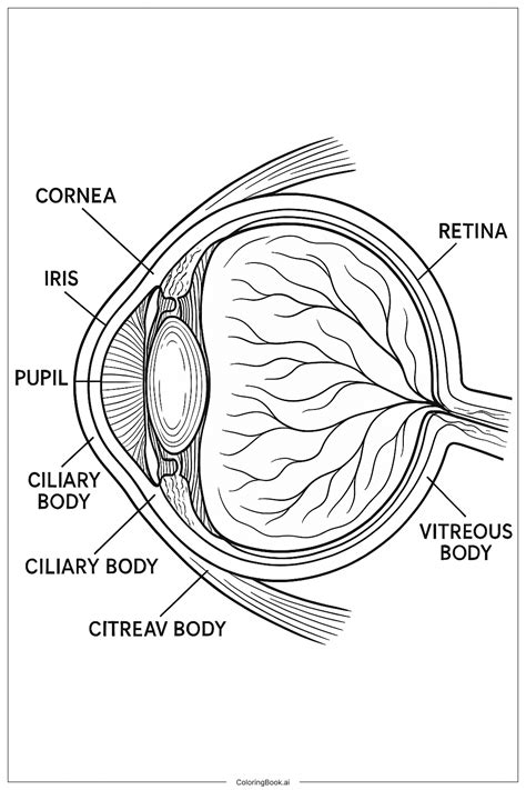 Anatomy Of The Human Eye Details Coloring Page Free Pdfandpng Printable