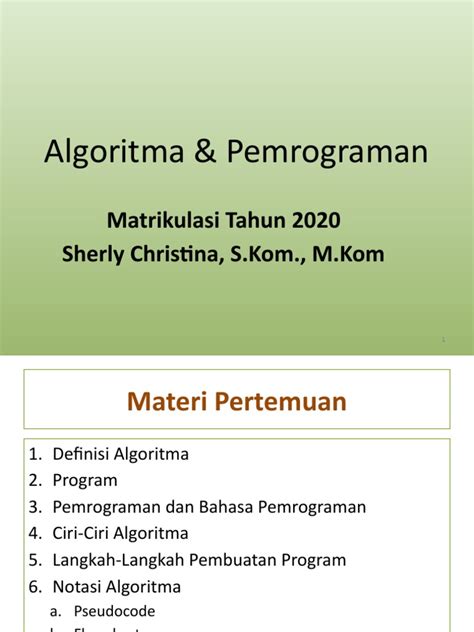 Alpro Matrikulasi Algoritma And Pemrograman Pdf