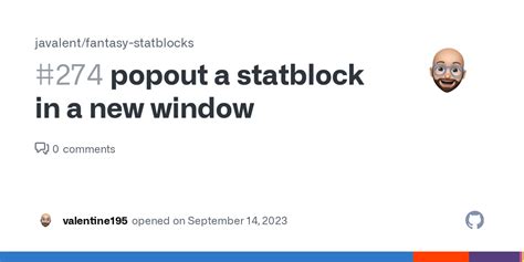 Popout A Statblock In A New Window · Issue 274 · Javalentfantasy