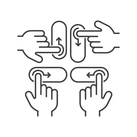 Finger Swipe Up Down Right Left Vector Icon Template 15235277