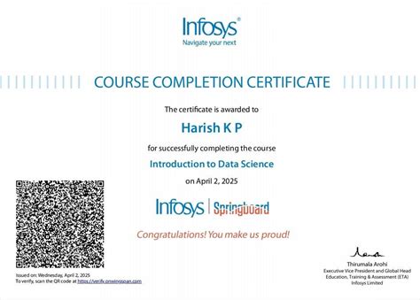 Datascience Infosysspringboard Learning Certification