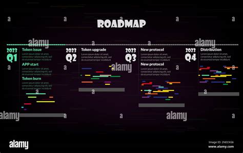 Roadmap With Sections With Colored Lines And Copy Space On Dark