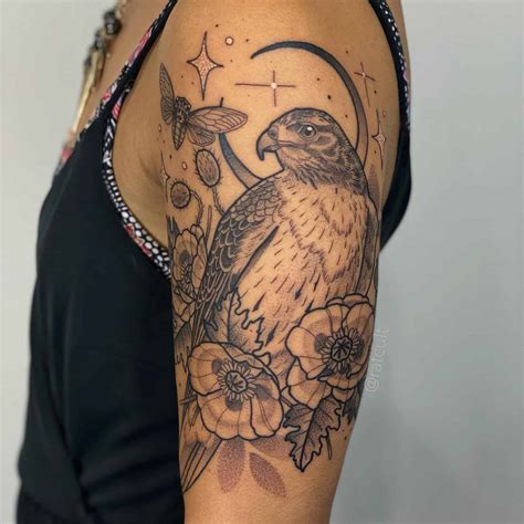 Neo Traditional Hawk Tattoo
