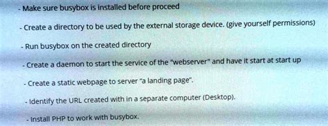 SOLVED Make Sure BusyBox Is Installed Before Proceeding Create A Directory To Be Used By The