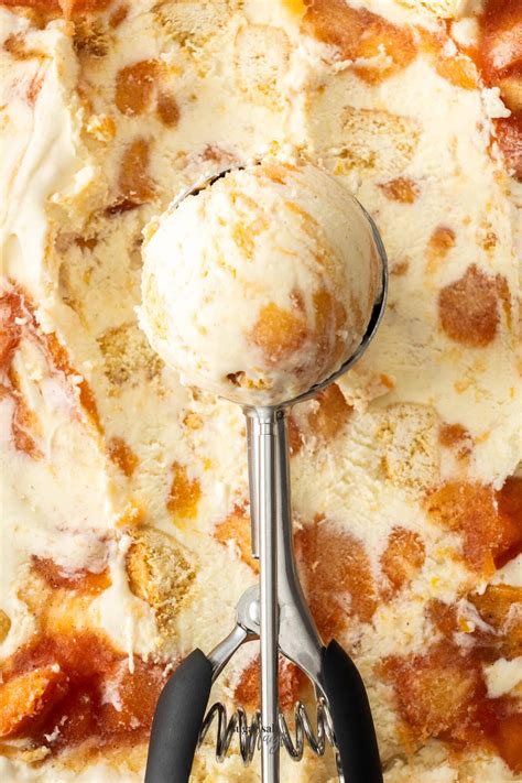 Peach Cobbler Ice Cream Easy No Churn Sugar Salt Magic