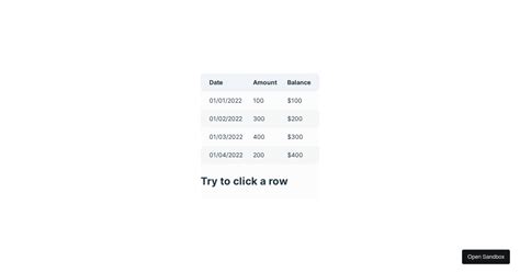 Vega Table Table With Clickable Row Codesandbox