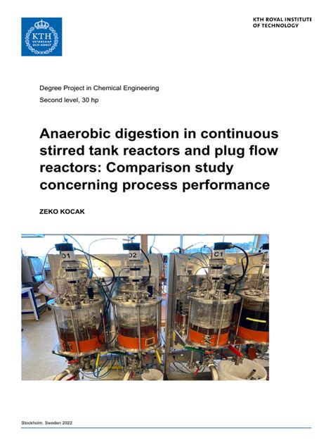 2022 Zeko Kocak Anaerobic Digestion In Continuos Reactors Pdf