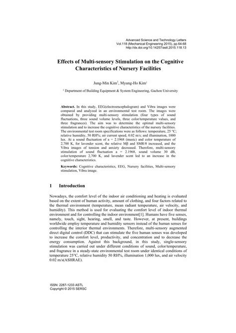 Pdf Effects Of Multi Sensory Stimulation On The Cognitive