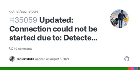 Updated Connection Could Not Be Started Due To Detected A Connection