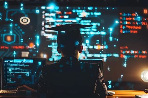 Graduate Programmer Analyzing Code With Digital Visualizations
