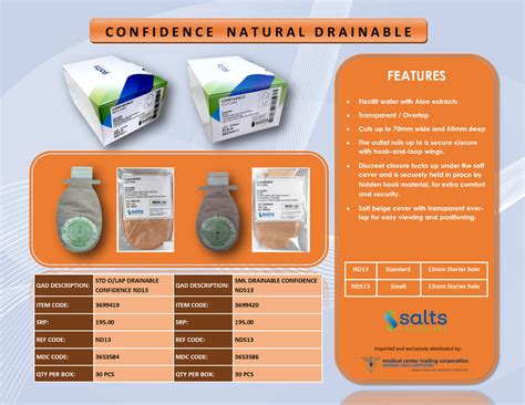 Salts Confidence Natural Drainable Medical Center Trading Corp