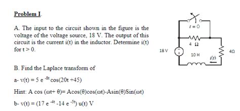 Solved Problem I A The Input To The Circuit Shown In The Chegg