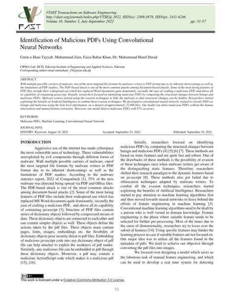 pdf identification of malicious pdfs using convolutional neural networks