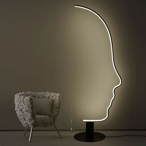 Nordic Led Dimmable Art Human Face Floor Lamp Standing Modern For