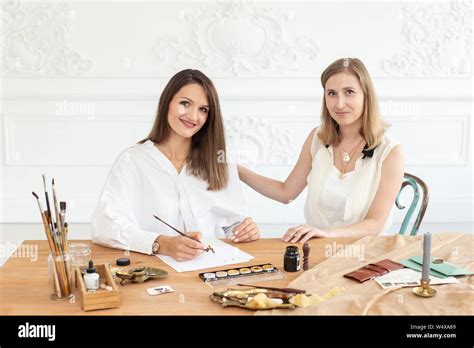 Creative Master Calligraphy Class Individual Training Writing A Font Pen Stock Photo Alamy