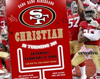 Christian Mccaffrey Invitation San Francisco 49ers Niners