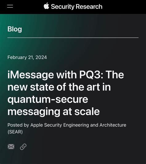 Apple Gets Quantum Secure With Its Messaging System Interesting Move Jens Eisert