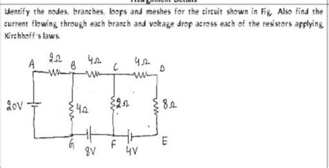 Identify The Nodes Branches Loops And Meshes For The Circuit Shown In F