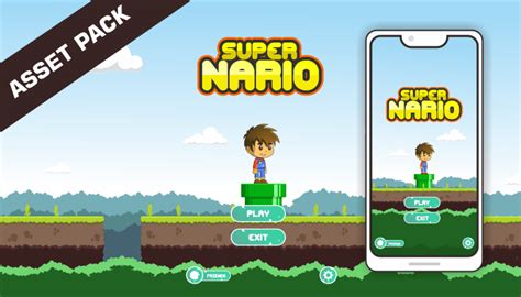 2d Platformer Asset Pack Gui Background Buttons Tile Set Ground