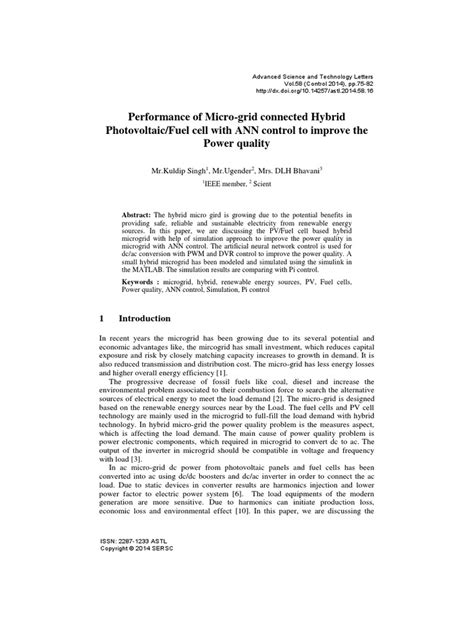 performance of micro grid connected hybrid photovoltaic fuel cell with