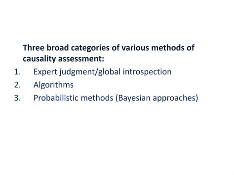 Methods Of Causality Assessment Pptx