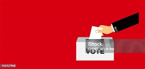 투표함에 투표용지를 넣는 손 선거 투표 투표 용지를 상자 슬롯에 넣습니다 Referendum에 대한 스톡 벡터 아트 및 기타