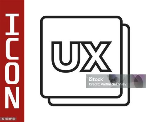 Ikon Desain Ui Atau Ux Garis Hitam Terisolasi Pada Latar Belakang Putih Vektor Ilustrasi Stok